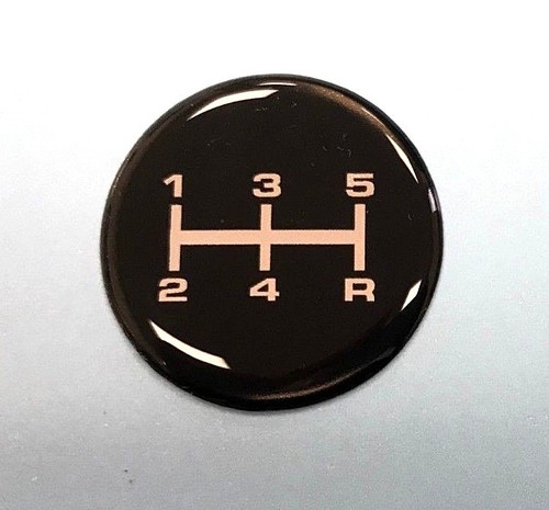 Gear Knob Shift Pattern Sticker 5 Speed - 43mm CHROME & BLACK - GLOSS ...
