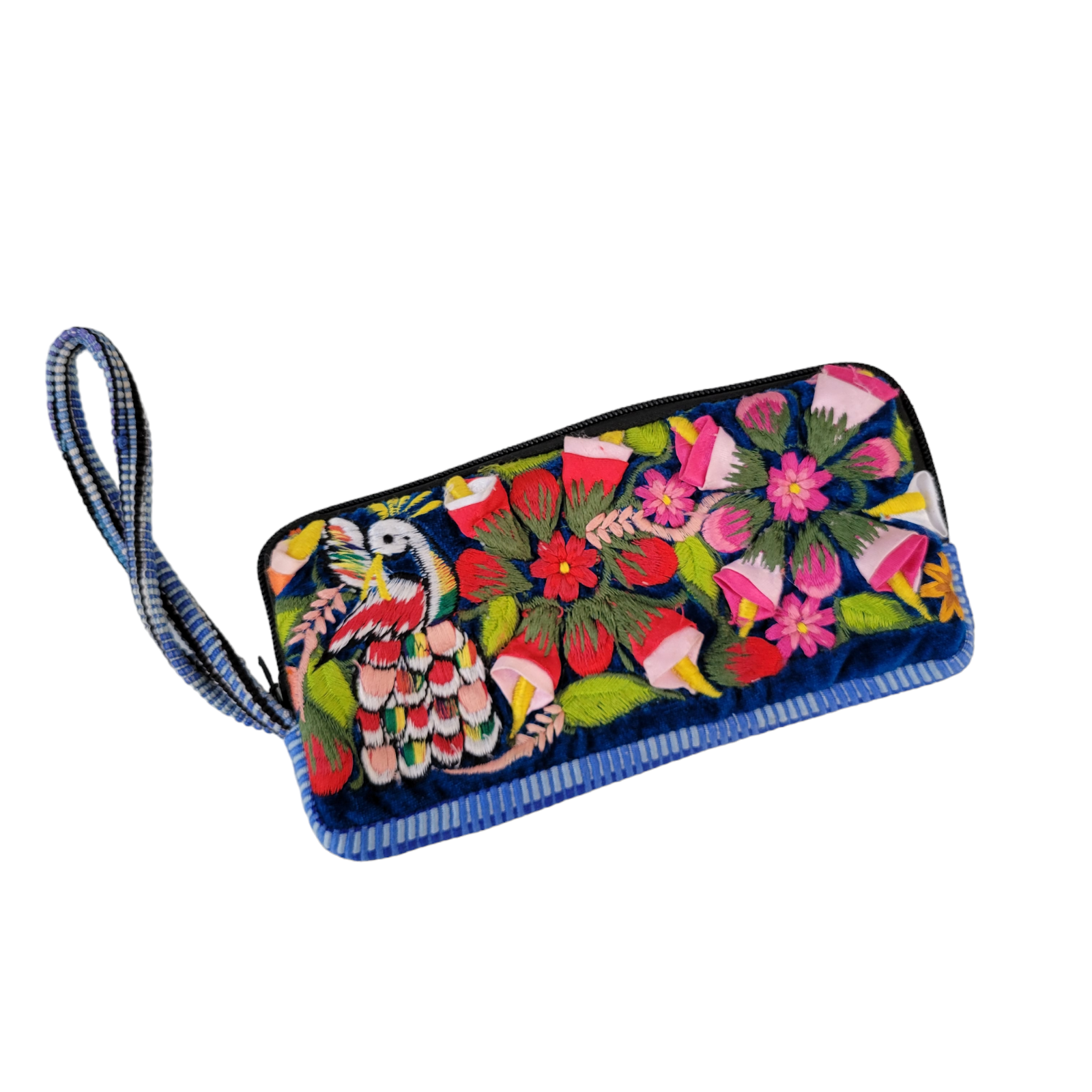Guatemalan embroidered women's wrislet clutch wallet with slots and ...