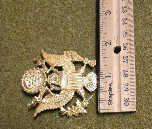Vintage US Army Officer Hat Cap Badge Pin Device Eagle Screw Back ...