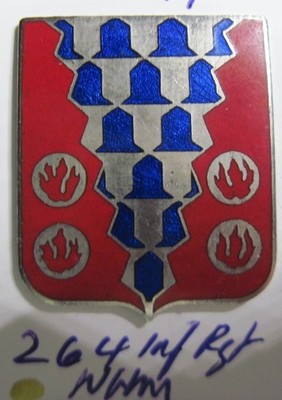 Army crest DUI DI CB clutchback 264th INFANTRY REGIMENT inf rgt Nhm | eBay