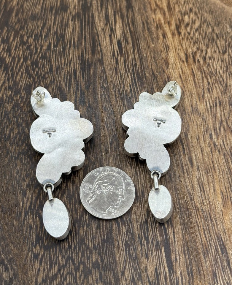 Navajo Handmade Sterling Silver Sonoran Gold Turquoise Half Cluster ...