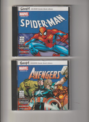 Lot of 2 Marvel CD Rom Comic Book Library / Avengers & Spider-Man / See ...