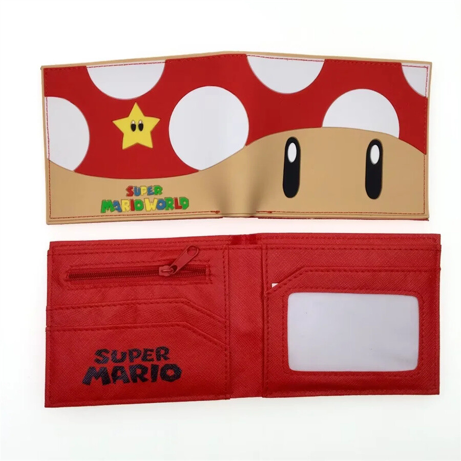 Super Mario Toad Anime Cartoon PVC Wallet With Card Holder Bi-Fold ...
