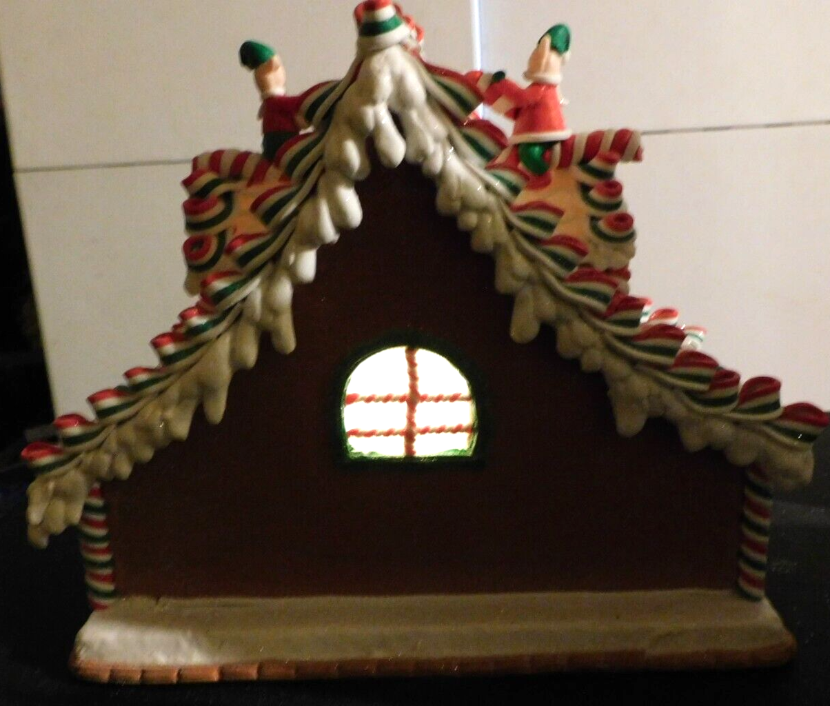 New Trimsetter Gingerbread House Light Up LED Santa's Workshop 10.5 ...
