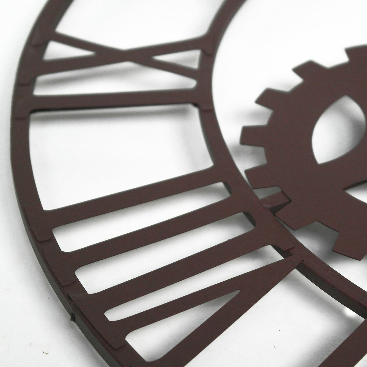 50cm VINTAGE GEAR & COG DESIGN WALL CLOCK LARGE HOME ROMAN NUMERALS ...