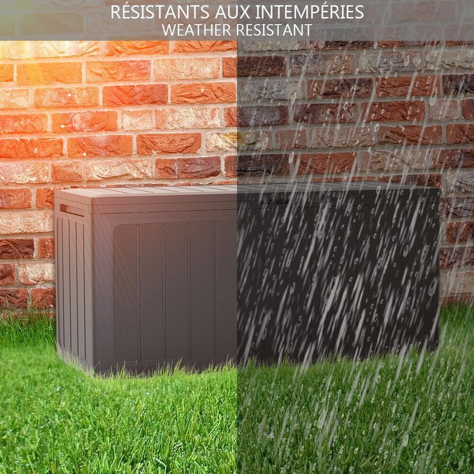 Garden Storage Box,280 L Boxes Waterproof Outside Lockable Cushion ...