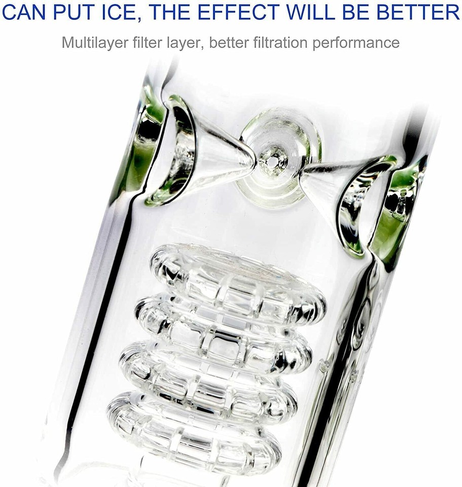 17" Glass Bong Perc Bong Glass Smoking Water Pipe Birdcage Hookahs Big ...