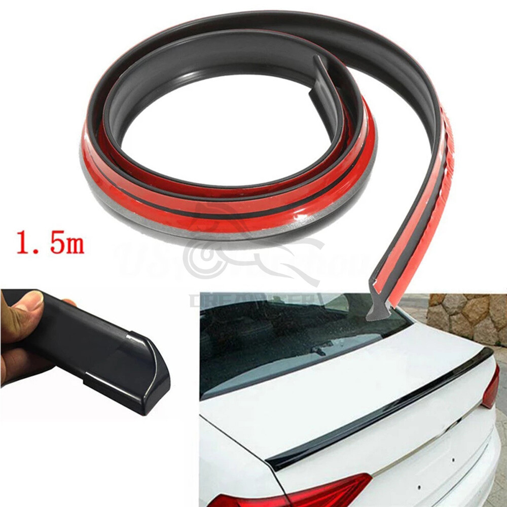 Universal 1.5M Black Soft Car Rear Roof Trunk Spoiler Rear Wing Lip ...