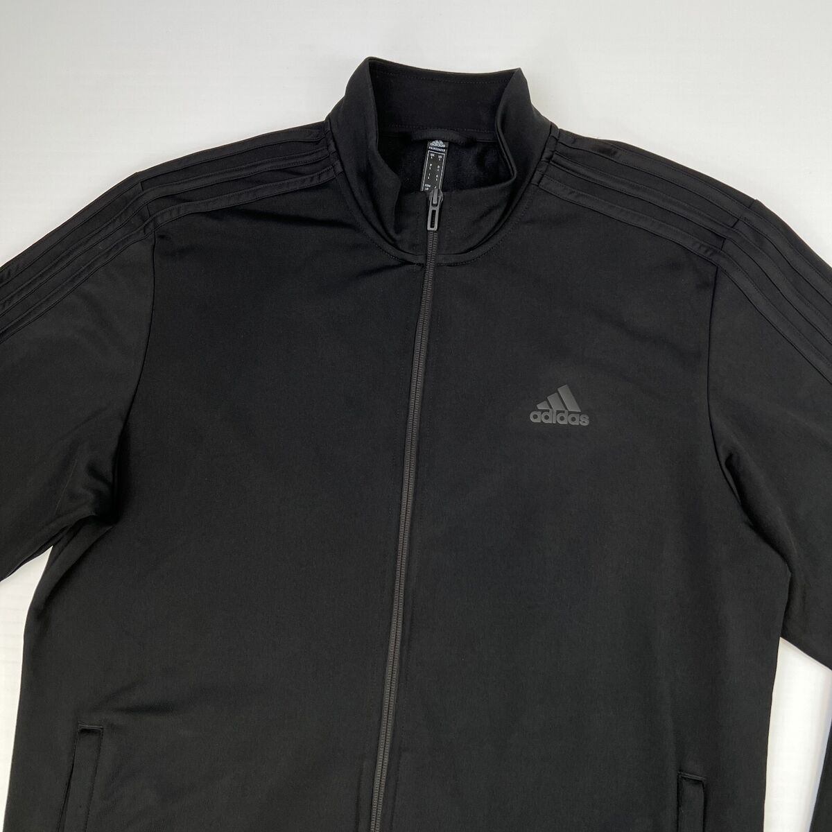Adidas Jacket Men Large Full Zip Pocket Black Light Classic Adidas Jacket Men Large Full Zip Pocket Black Light Classic