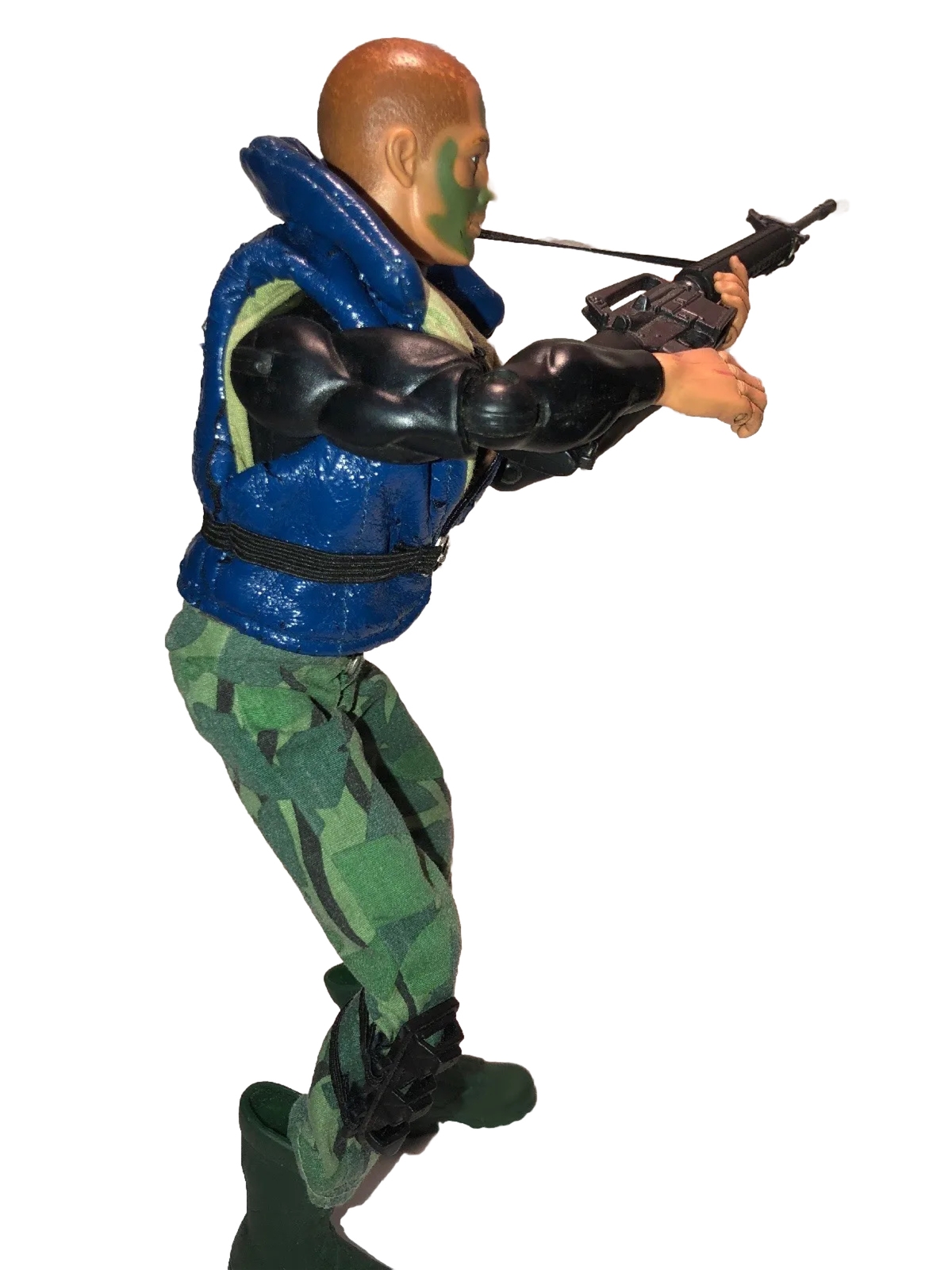GI JOE CAMO FACE SOLIDER 12" ACTION FIGURE HASBRO,Rifle,Grenades,Jacket ...