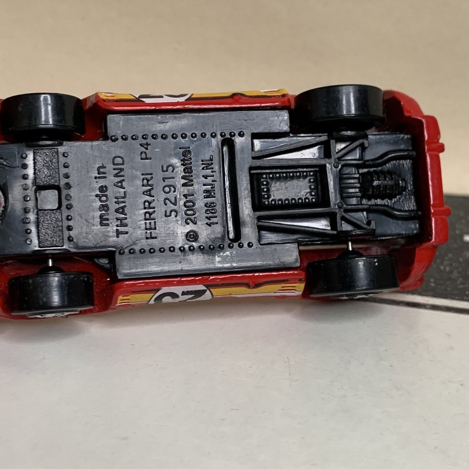 2012 Hot Wheels Ferrari P4 Red #23 w/Yellow & White Stripes, Chrome BW ...