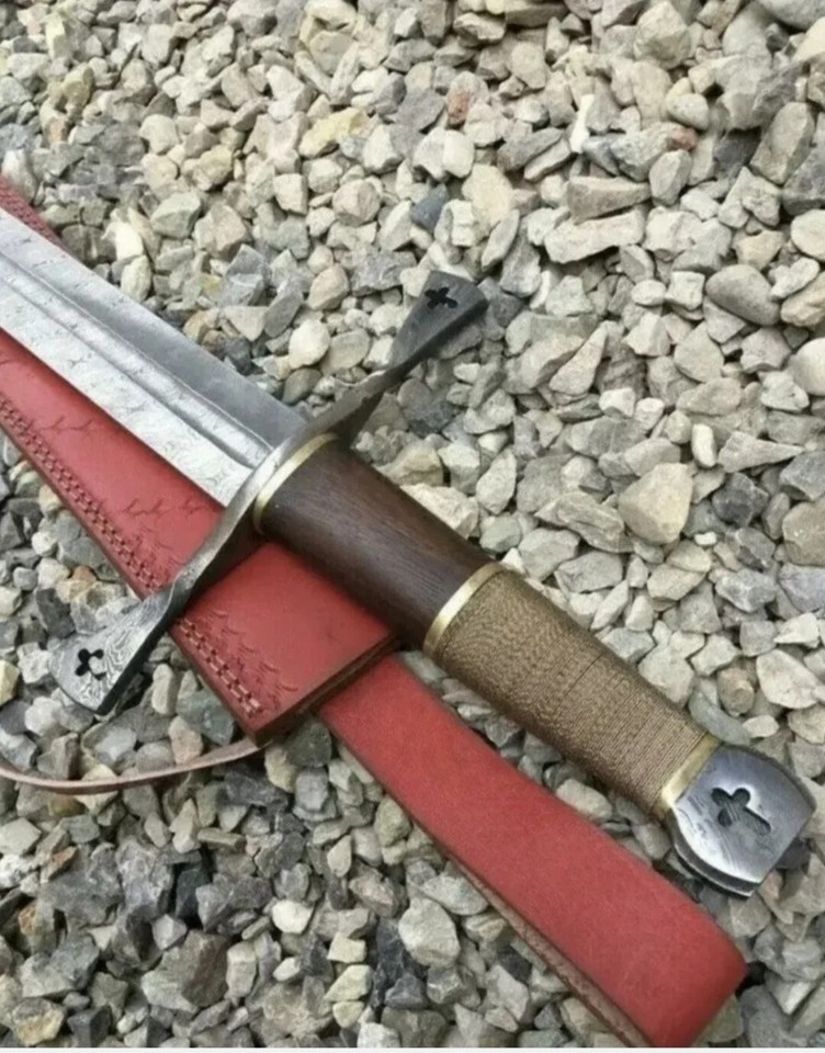 Cross Christian Sword Handmade Damascus Steel Viking Sword | eBay