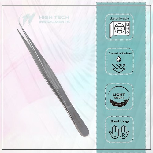 Surgical Precision Point Tweezers Stainless Steel Lab Forceps for Firm ...