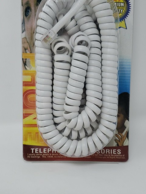 25 Foot Coil Telephone Land Line Cord White Trisonic TS625 for sale ...