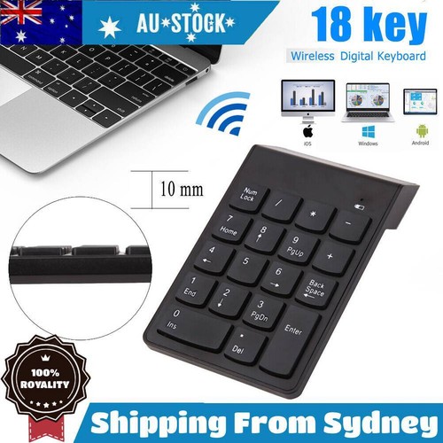 Mini Bluetooth-compatible Numeric Keypad Wireless Number Pad 18 Keys ...