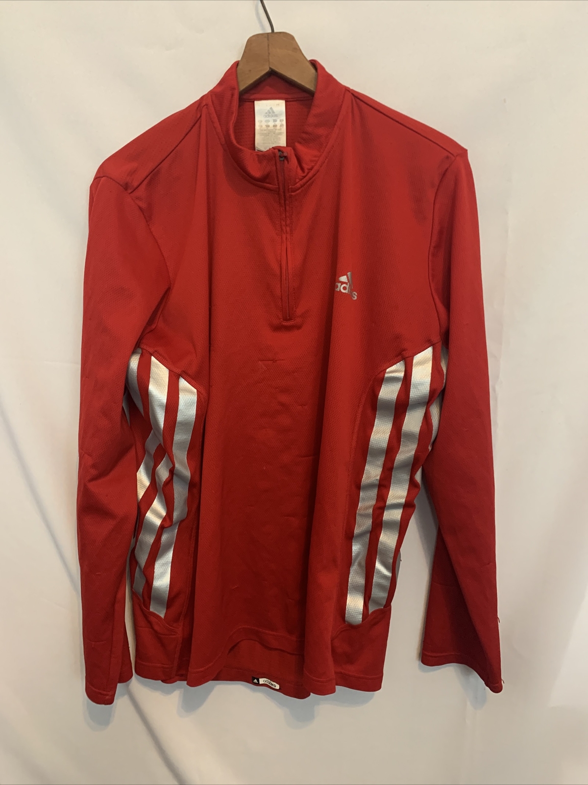 Adidas men’s red xl long sleeve 1/4 zip pullover shir… - Gem