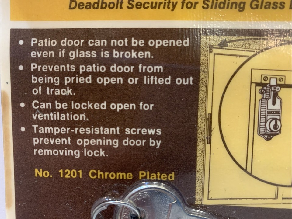 Keyed Patio Door Lock Deadbolt for Sliding Glass Doors NEW SEALED Loxem ...