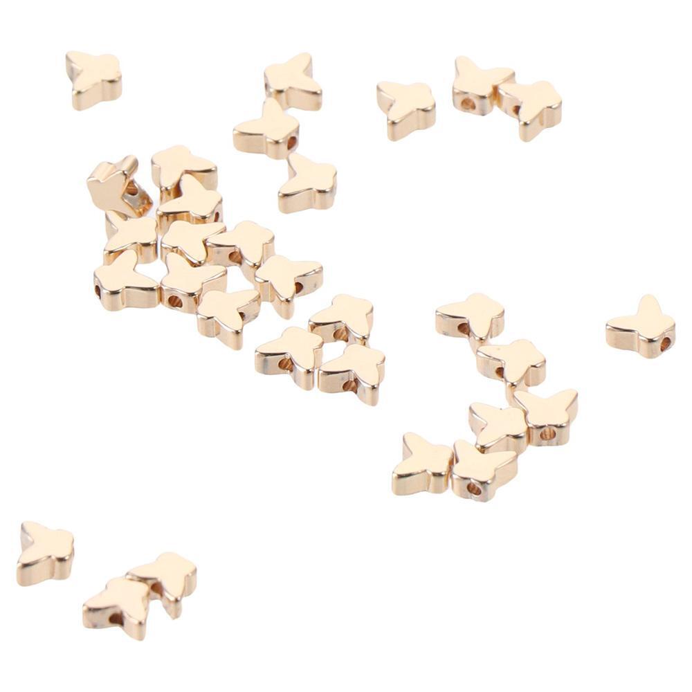 80Pcs Brass Loose Jewelry Making Beads Gold Plated Spacer Beads Key ...