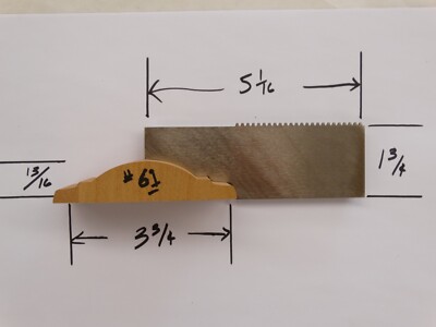 Custom Lock Edge Shaper Knives for 13/16" x 3 3/4" Casing or Applique ...