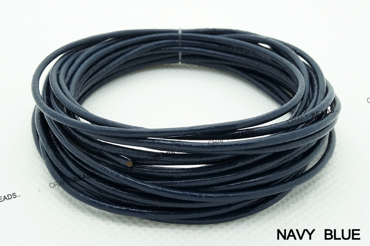 1mm 1.5mm 2mm Genuine Round Cowhide Leather Cord Bracelet String ...
