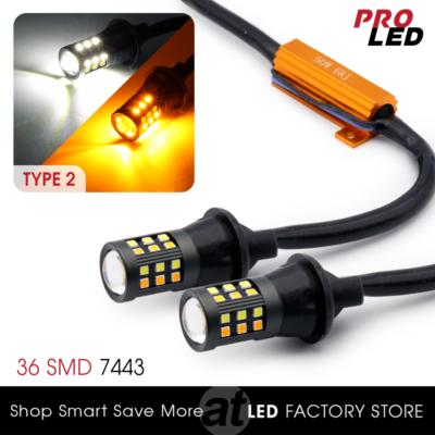 Error Free 7443 Dual Color Switchback LED Turn Signal Light Bulbs Kit ...
