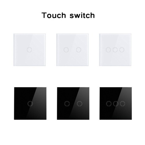 LED light Touch Switch EU/UK Tempered Glass Panel Sensor Wall lamp ...