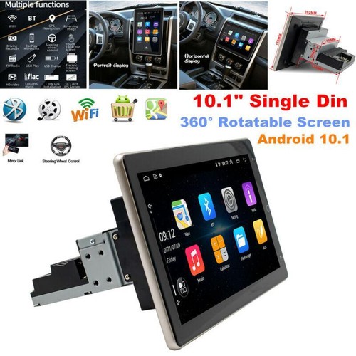 Android 10.1 Car Stereo Radio 10.1" Single Din 360° Rotatable Screen ...