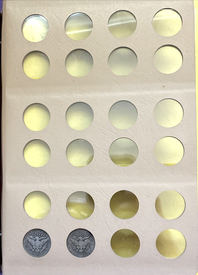 25 pc Barber Qtr Set - XF Dansco Album 1892-1916 PDO&S in AG-G+ w/ Semi ...