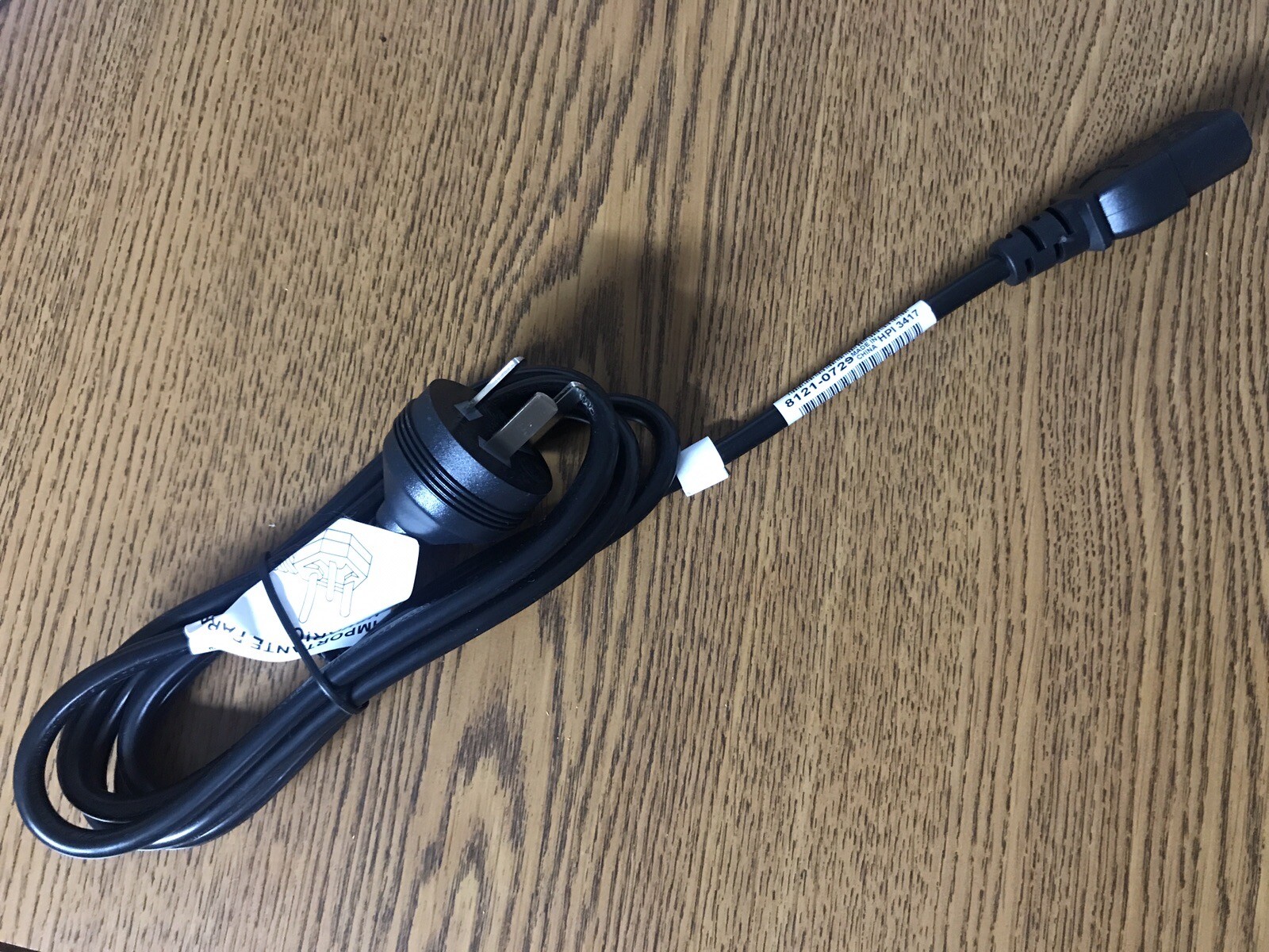 NEW HP 8121-0729 3-Prong Euro Power Cable - 6' HPI 3417 | eBay