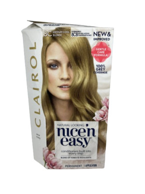 Clairol Nice' n Easy Permanent Hair Dye 8C Medium Cool Blonde | eBay UK