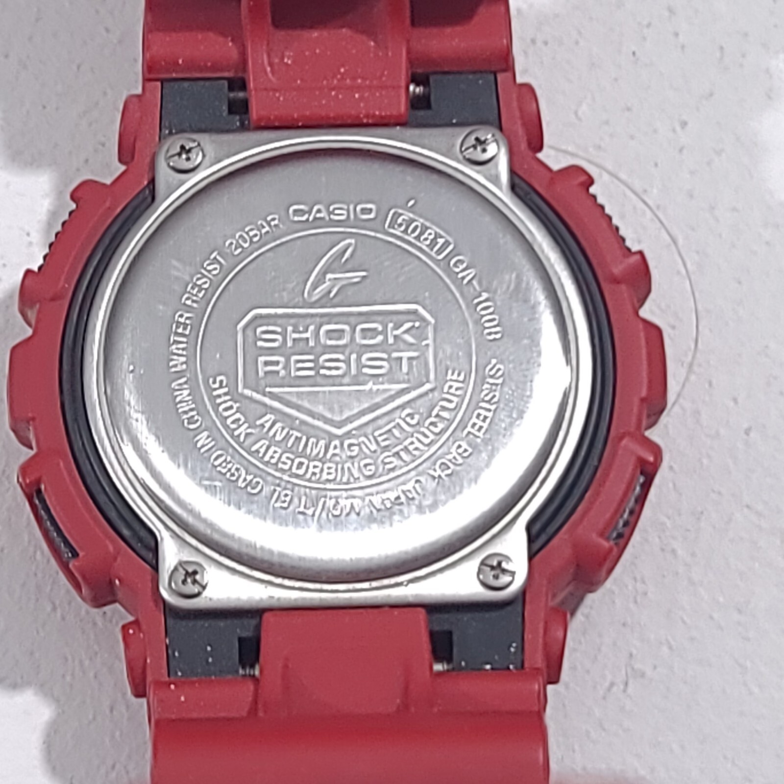 Casio G-Shock GA-100B Digital-Analog Red Resin Black Dial
