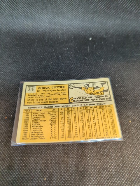 1963 Topps - #219 Chuck Cottier for sale online | eBay