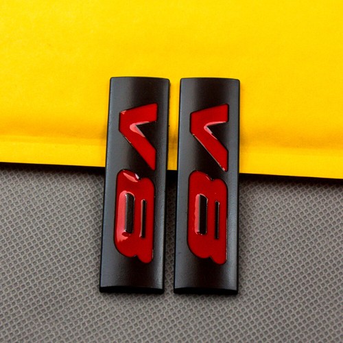 2x Metal Black & Red Rear Trunk V8 Engine Badge Sticker Fender 4wd ...