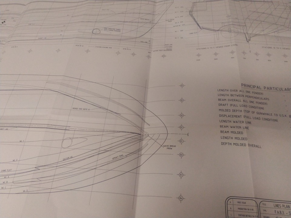 RNLI Severn Class FAB 3 Lifeboat Lines Plan Drawing Halmatic Hull | eBay UK