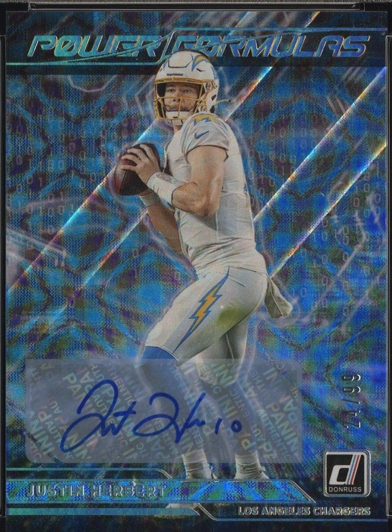 2021 Panini Donruss - Power Formulas Justin Herbert #PF8 Autographs /99 ...