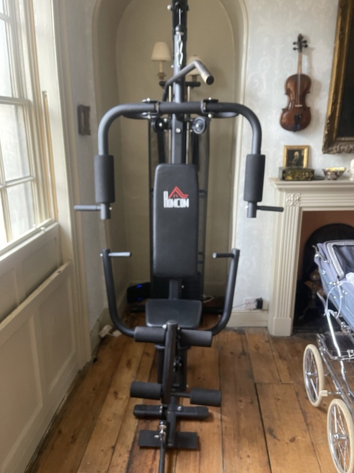 HOMCOM Multi Gym Fitness Equipment Exercise Machine with 45kg Weight ...