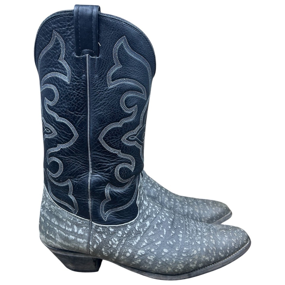Nocona Men's Gray Elephant Print Western Boots w/Embroidery Size 14 B ...