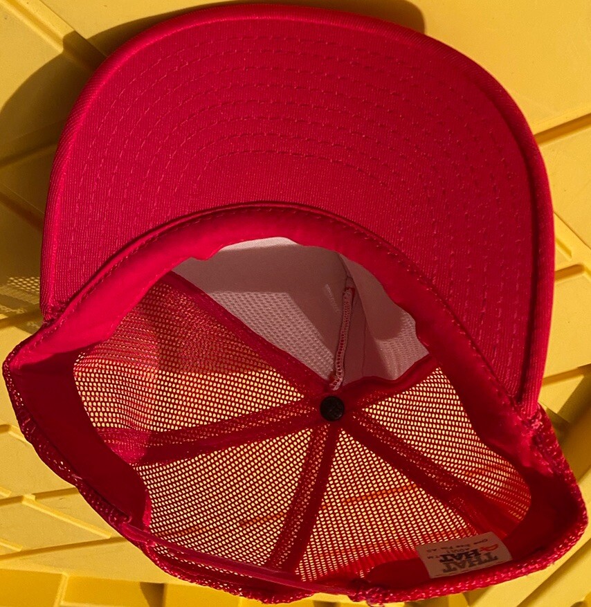 Vintage Santa Paula CA Hawaiian Choir Lei Logo Red Snapback Cap Trucker ...