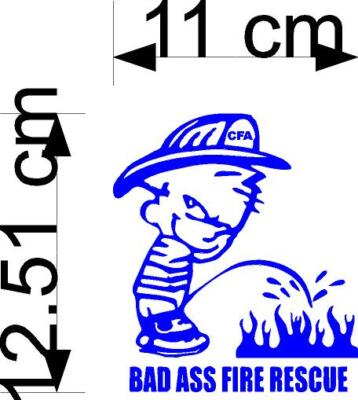 BAD ASS FIRE RESCUE, Vinyl Decal Sticker 9 Different colours available ...