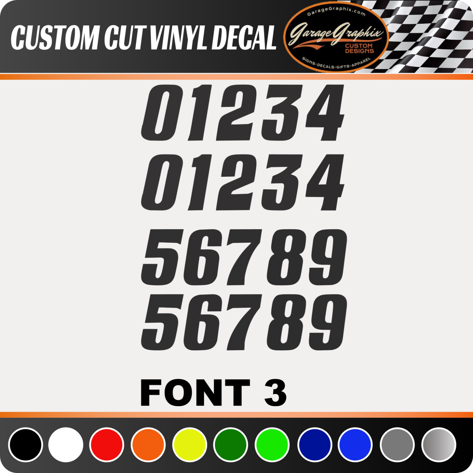 Racing Numbers 20 Pack 2 of each number Vinyl Decal Dirt Bike Plate BMX ...
