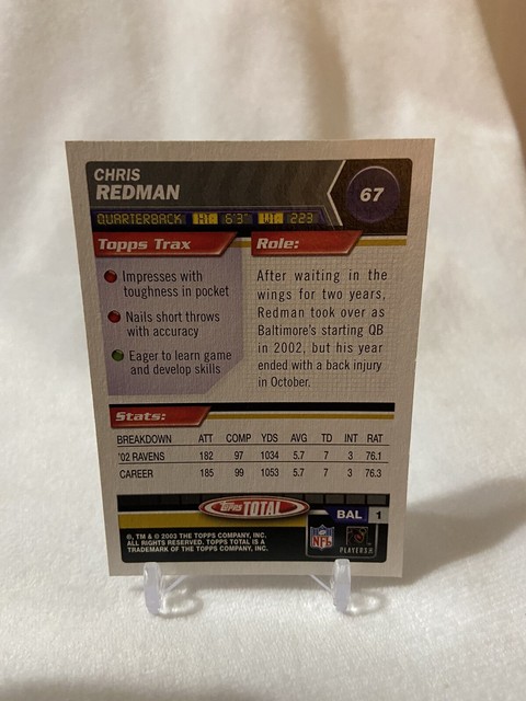 2003 Topps Total - #67 Chris Redman for sale online | eBay