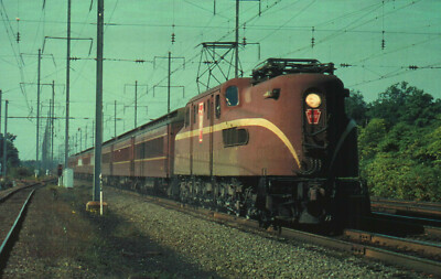 Postcard Locomotive Pennsylvania RR GG1 #4907 Edison NJ Raymond Loewy ...