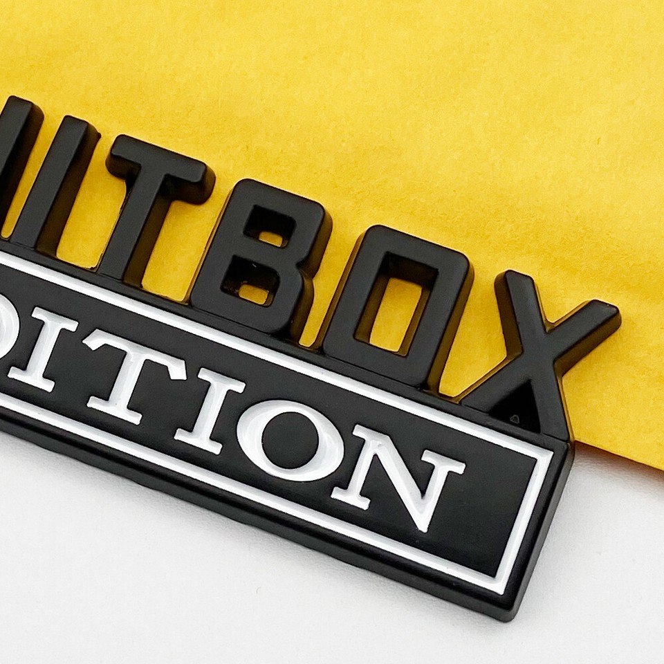 2x Metal Black & White Shitbox Edition Car Emblem Letter Sport SUV ...
