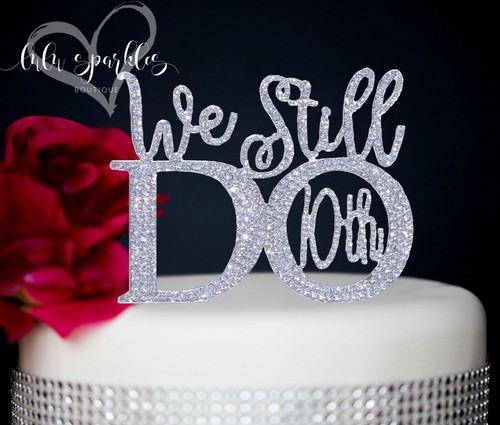 Number 10 Wedding Anniversary Rhinestone sparkle Cake topper party ...