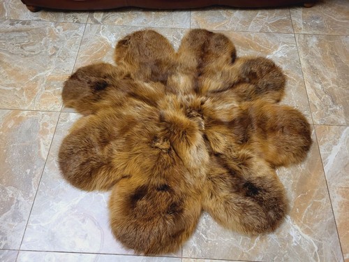 Toned real fox fur cozy rug Fur home decor Rug Gift | eBay