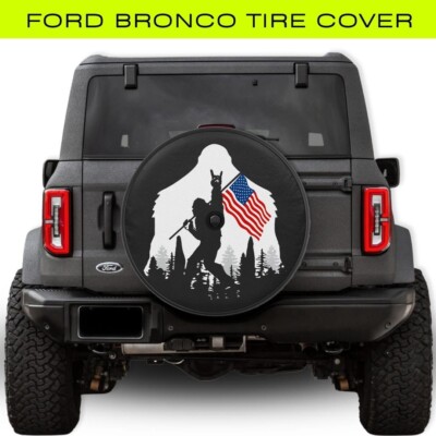 Ford Bronco 35-in Tire Cover with BACKUP CAMERA us-made SASQUATCH ...