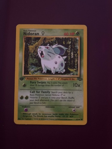 1st Edition Vintage Pokemon Card 1995 Common Rarity - Nidoran (Female ...