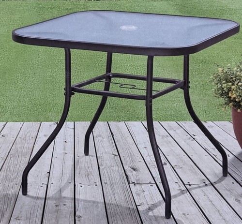 Outdoors 32 in Glass Top Square Dining Table | eBay
