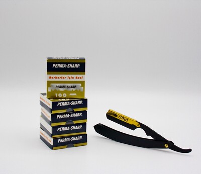 5X Perma Sharp Single Edge Razor Blades For Barbers+Classic Shavette ...