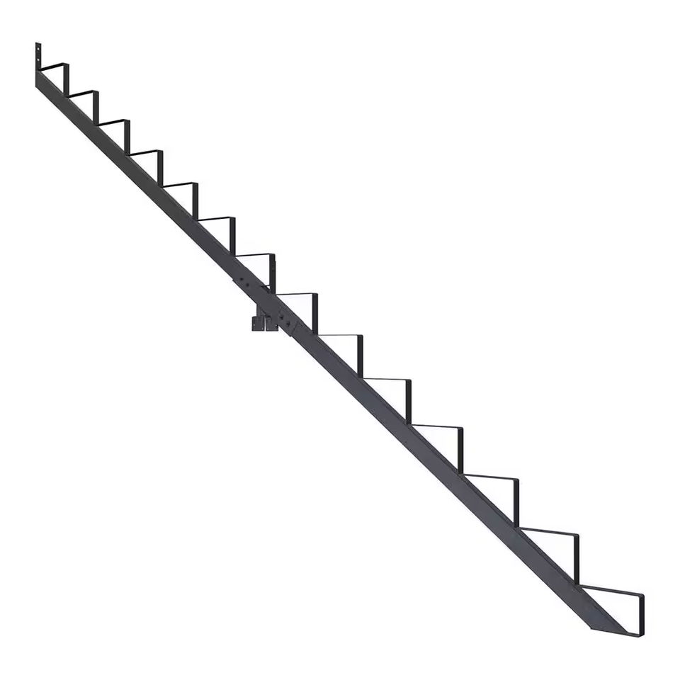 14-Step Steel Stair Riser (Stringer) and Connector Kit in Matte Black ...